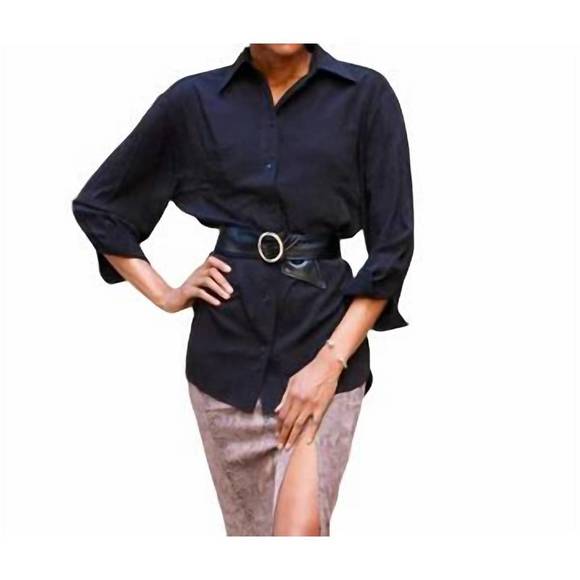 glam | Tops | New Glam Business In The Front Shirt In Black | Poshmark